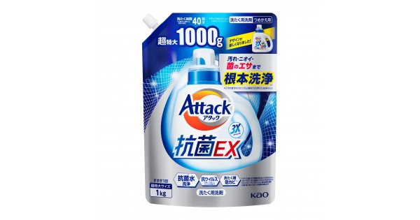 KAO花王 ATTACK 3X三重去渍抗菌酵素洗衣液 补充装 1000g